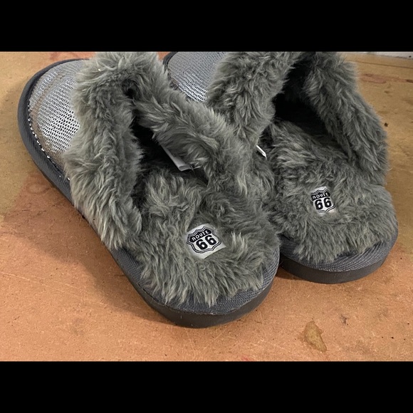 Route 66 | Shoes | Rout 66 Silver Glitter Sparkle Faux Fur Slippers ...